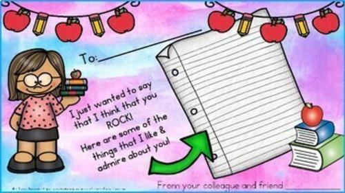 Teacher Compliment Journal - Pass it Forward - You are a Staff ...