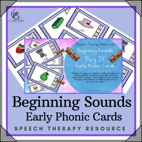 Beginning Sounds “Peg It” Early Phonic Cards - Speech Language ...