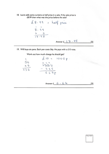 Emanuel School Maths Examination paper 11+ | Teaching Resources