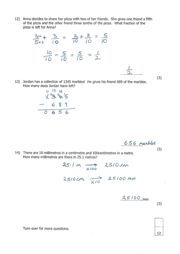 Colfe's School Maths Examination paper 11+ | Teaching Resources