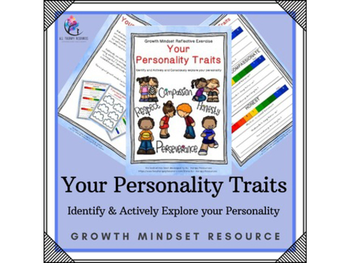 "Your Personality Traits" - Growth Mindset Reflection Exercise ...