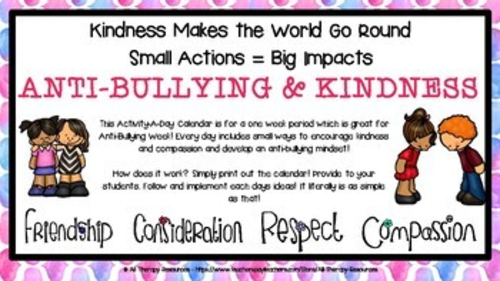 Anti-Bullying & Kindness Activities - World Kindness Day Acts of ...