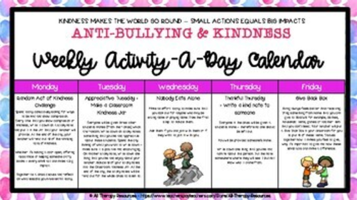 Anti-Bullying & Kindness Activities - World Kindness Day Acts of ...