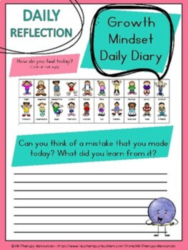 Growth Mindset Diary - Daily Reflection for Teenagers - Psychosocial ...