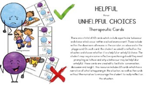 Good vs Bad Choices - Helpful Vs Unhelpful Choices - Cards Lesson ...