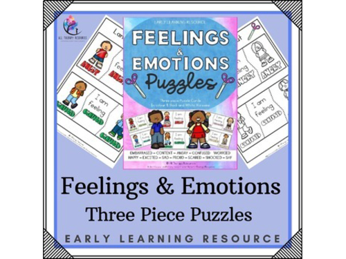 Feelings & Emotions - Three Piece Puzzles - Early Learning & Autism ...