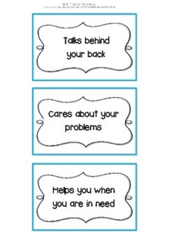 GOOD FRIENDS vs BAD FRIENDS Qualities | Counseling Mini Lesson Sorting ...