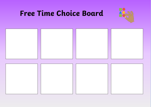 Choice Board for choosing free time activities | Teaching Resources