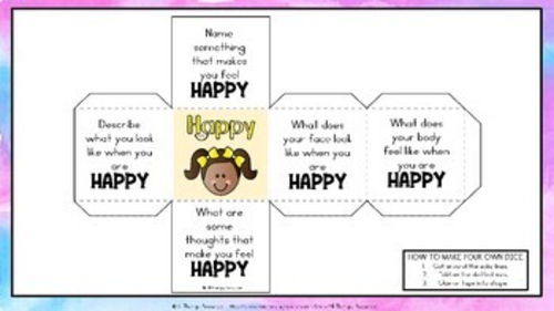 13 Feelings and Emotions Dice Game - Emotional Literacy, Game, CBT ...