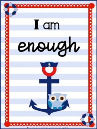Positive Affirmations for Kids Classroom Decor - Nautical Theme ...