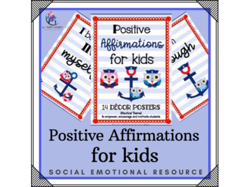 Positive Affirmations for Kids Classroom Decor - Nautical Theme ...