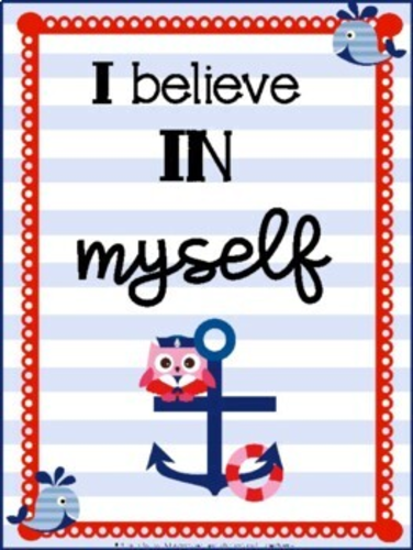 Positive Affirmations for Kids Classroom Decor - Nautical Theme ...