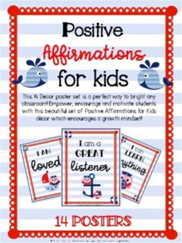Positive Affirmations for Kids Classroom Decor - Nautical Theme ...