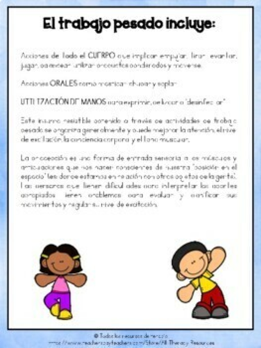 SPANISH VERSION - Deep Pressure and Heavy Work Activities ...