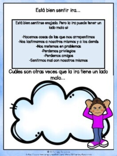 SPANISH VERSION - Managing My Anger - Mini Lesson - Anger Management ...