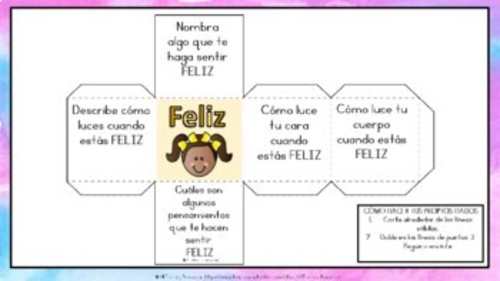 SPANISH VERSION - 13 Feelings and Emotions Dice Game - Emotions Game ...