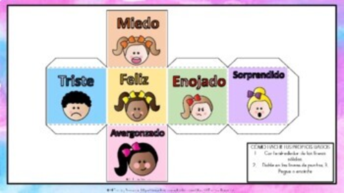 SPANISH VERSION - 13 Feelings and Emotions Dice Game - Emotions Game ...
