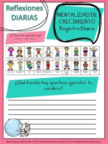 SPANISH VERSION - Growth Mindset Diary - Daily Reflection for Teenagers ...