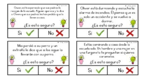 SPANISH VERSION Safety Skills - 64 Yes No Clip Cards - Autism Special ...