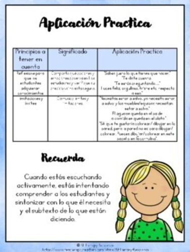 SPANISH VERSION Supporting Children to Gain Insight - ABA Behaviour SEL ...