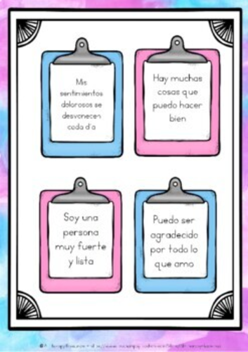 SPANISH VERSION Self-Esteem and Self-Talk Handout and Activities Growth ...