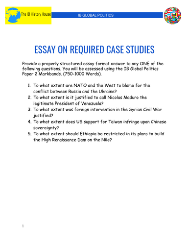 IB Global Politics - Case Studies Essay Assignment | Teaching Resources