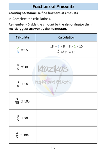 Fractions - PowerPoint Lesson and Workbook - Functional Skills Maths ...
