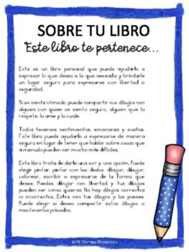 SPANISH VERSION - My Self-Expression Drawing Book - Creative Therapy ...