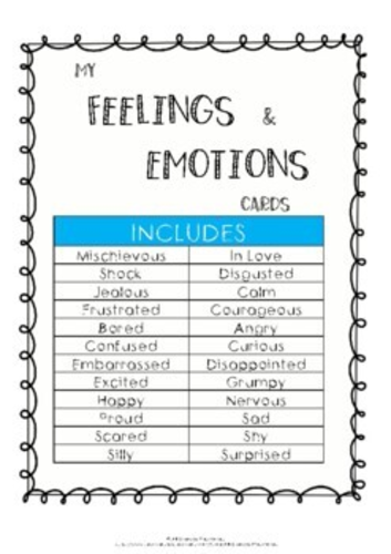 Feelings &amp; Emotions Cards &amp; Posters - behavior support, therapy ...
