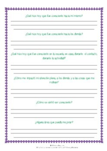 SPANISH VERSION - My Day of Mindfulness - Coping Tools Mindfulness ...