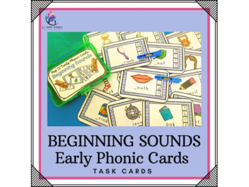 Beginning Sounds Early Phonic Sounds Peg It Task Cards - Preschool ...
