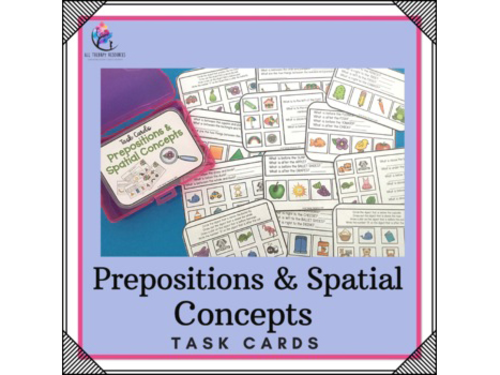 Prepositions & Spatial Concepts Task Cards - Speech Therapy NO PREP ...