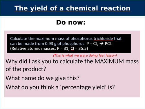 Stoichiometry (moles) - CIE IGCSE Chemistry Lesson PowerPoints ...