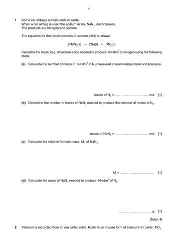 Stoichiometry (moles) - CIE IGCSE Chemistry Lesson PowerPoints ...