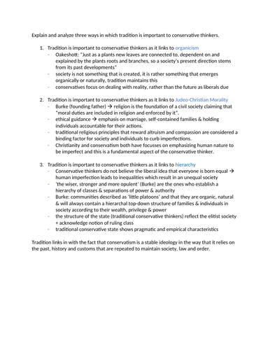 Explain and analyze three ways in which tradition is important to ...