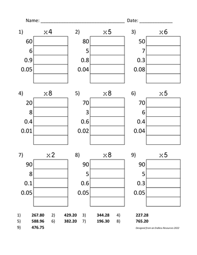 50+ Maths Worksheets - Grid Multiplication | Teaching Resources