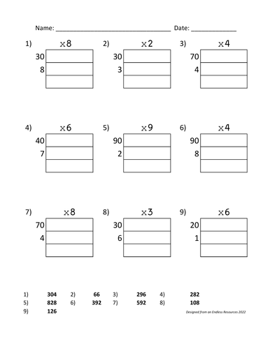 50+ Maths Worksheets - Grid Multiplication | Teaching Resources