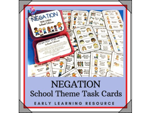 NEGATION Task Cards - Emotions Behaviors Routines Road Safety Community ...
