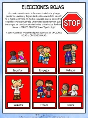 SPANISH VERSION - Behavior Management Red and Green Choices | Teaching ...