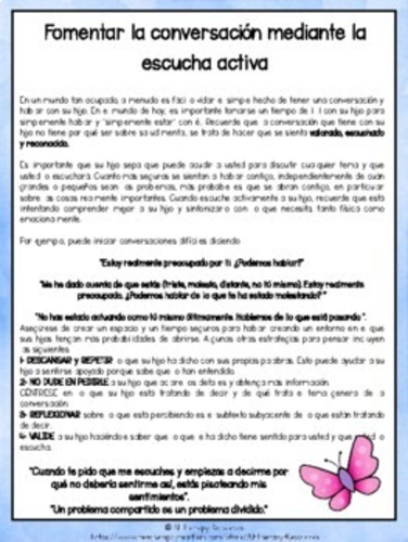 SPANISH VERSION Supporting My Child's Mental Health & Emotional ...