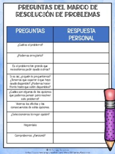 SPANISH VERSION Problem Solving Framework - Behaviour Strategy to Solve ...