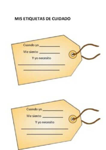 SPANISH VERSION - Self Care Behaviour Support Activity: Care Tags ...