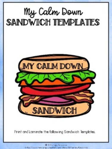 My Calm Down Sandwich - Calm Down Coping Strategies Coping | Teaching ...