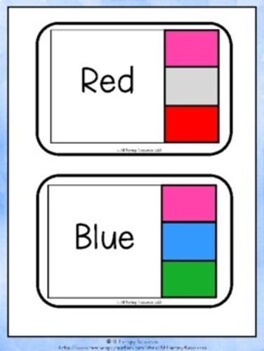 Identify Colour Words Clip Task Cards - Autism Speech ESL SPED ...