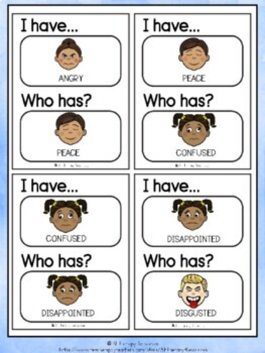 EMOTIONS - I have Who has Card Game - Emotional Regulation Anger ...