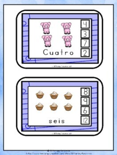 SPANISH VERSION - Counting & Numbers Peg It Task Cards - Preschool ...