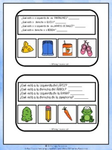 SPANISH VERSION - Prepositions & Spatial Concepts Task Cards - Speech ...