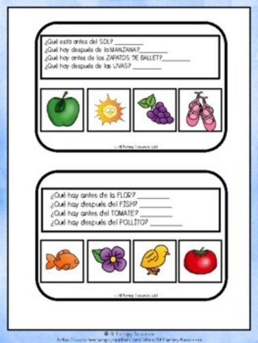 SPANISH VERSION - Prepositions & Spatial Concepts Task Cards - Speech ...