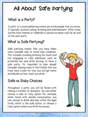 PARTYING SAFELY WORKBOOK for teenagers I Personal Safety & Life Skills ...