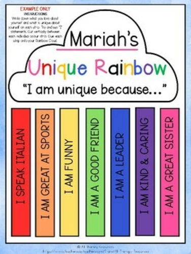 My Unique Rainbow Craft and Bulletin Board | SEL I Back to School I ...